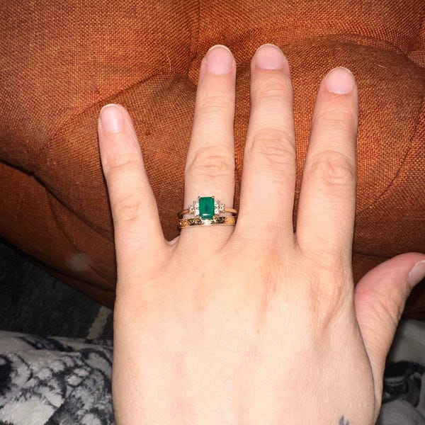 Solid Gold Ring Hand-carved Pattern Wedding Band Delicate Dainty Ring ...