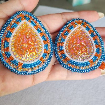 Set of Cabochons/beading Supplies/acrylic Centers/resin Gems/horse-eye ...