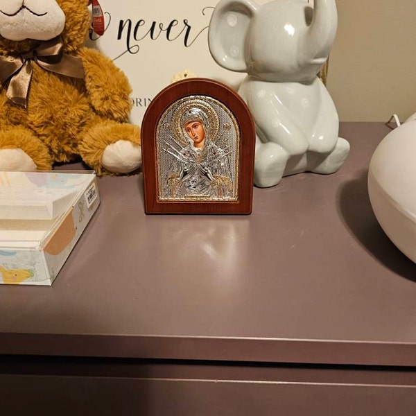 Virgin Mary of Pochayiv Silver Christian Orthodox Icon / Greek / Handmade - Etsy