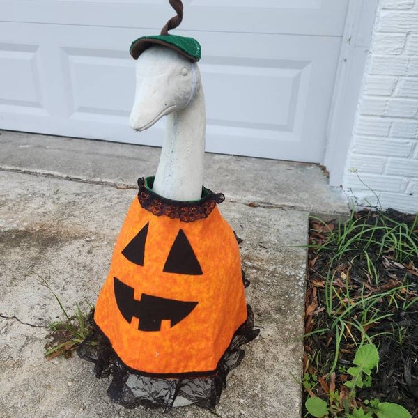 Lawn Goose Clothing Halloween Pumpkin Dress and Hat, Goose Clothes ...