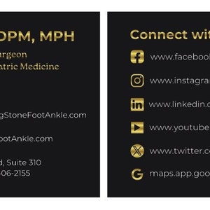 100 Luxury Gold Foil Business Cards Design and Print, QR Calling Cards ...