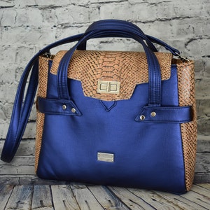 Margo Satchel Handbag Purse Digital PDF Sewing Pattern in Faux Fabulous ...