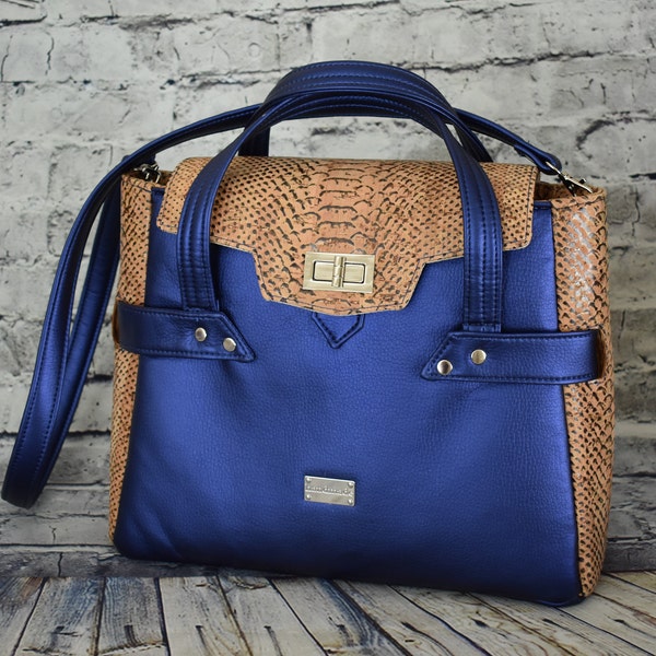 Margo Satchel Handbag Purse Digital PDF Sewing Pattern in Faux Fabulous ...