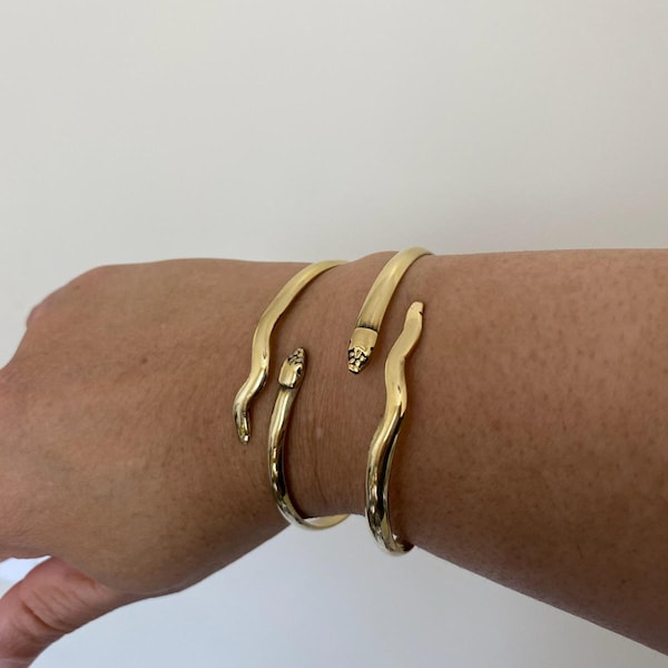 Vintage Gold Cobra Bangle - Adjustable Size - Handmade in Egypt - Solid ...