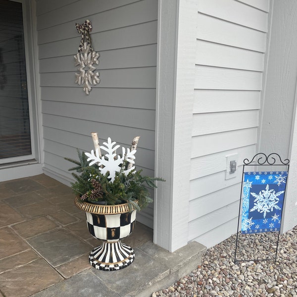 Metal Snowflake Yard Stake | Winter Decor | Garden Art | Yard Art ...