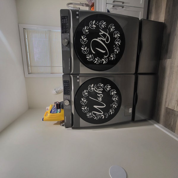 Laundry Room Decor "wash" "dry" Vinyl Decals, Washing Machines and ...