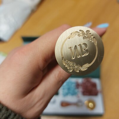 Custom Initial Logo Wax Seal Stamp Set for Wedding Invitation ...