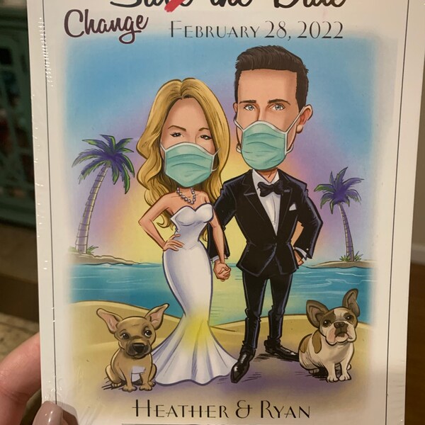 Cartoon Caricature Portrait Save the Dates and Invitations - Etsy