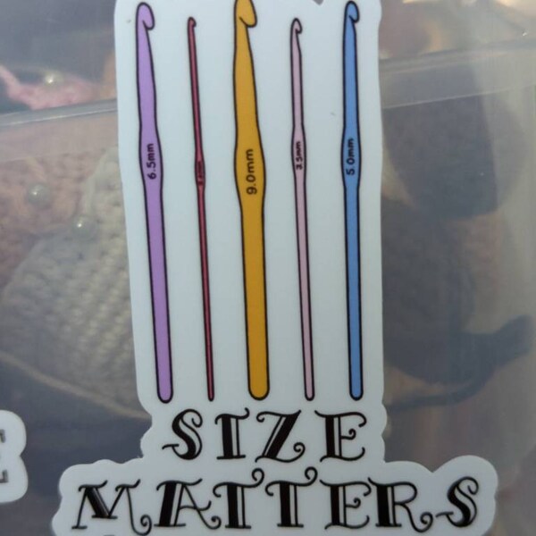 Crochet Sticker | Size Matters Crochet Sticker | Vinyl Sticker ...
