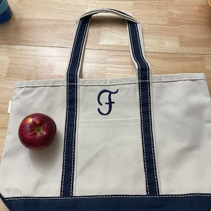 Monogrammed Canvas Tote Bag Monogram Tote Bag Personalized Canvas Tote ...