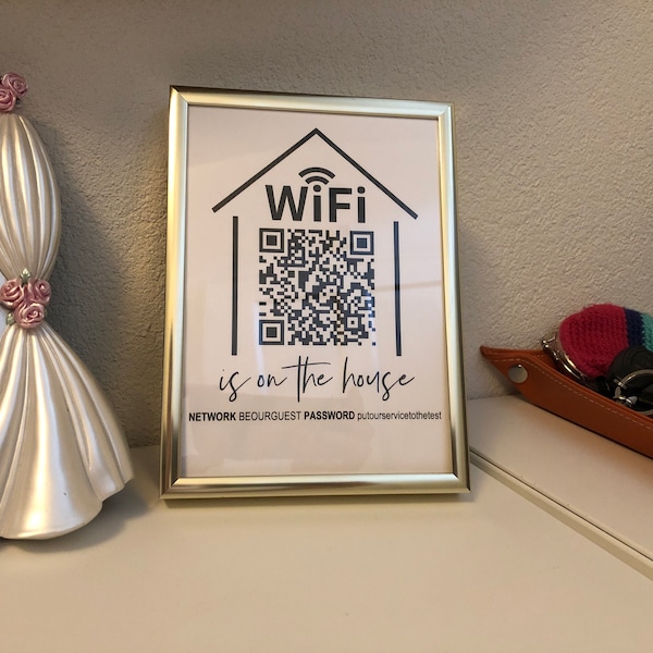 Wifi QR Code Sign Printable, Wifi Sign, Wifi Code, Wifi Password Sign ...
