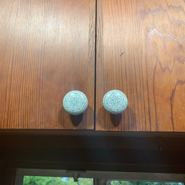 Grey and White Ceramic Knobs Ceramic Door Knobs Kitchen Cabinet Knobs Drawer Knobs Cupboard ...