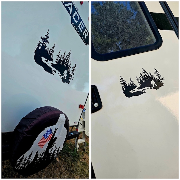 Original River Trees and Bigfoot Large RV Vinyl Decal - RV Decal ...