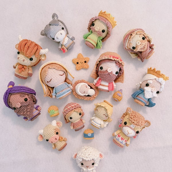 Nativity Set Crochet Pattern Shepherd Camel Angel Ox Calf Bull ...