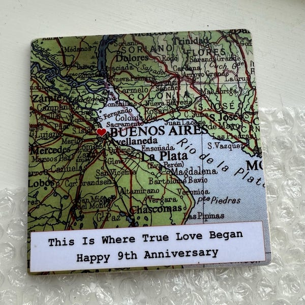 Engagement Personalised Coaster (CONTEMPORARY MAP), Engagement Location ...