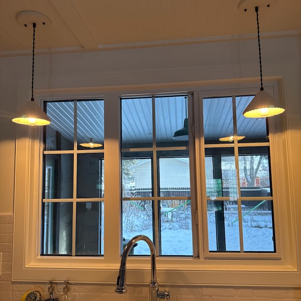 Large Scalloped Montebello Pendant Light Fixture - Bone - Etsy