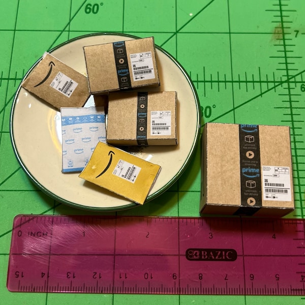 Mini AMAZON Box & Envelope Set Template 6 Pieces Amazon Box PRINTABLE ...