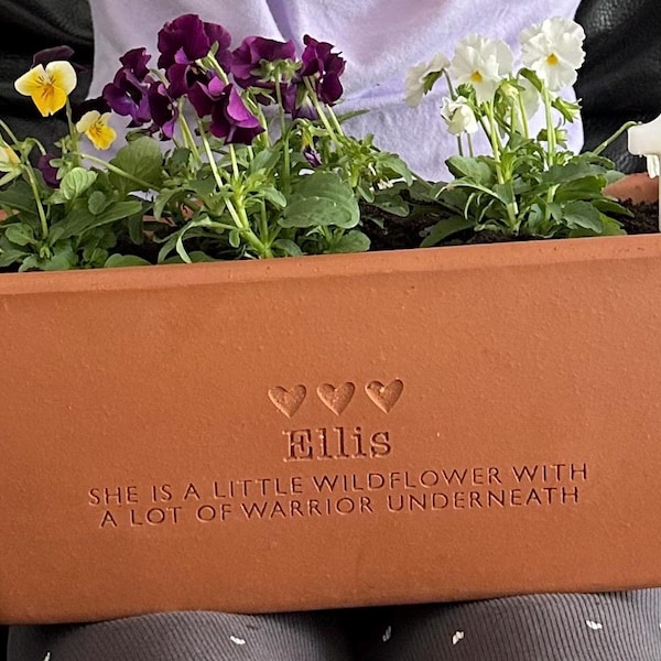 Custom Engraved Message Terracotta Window Pot, Personalised Gift ...