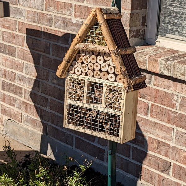 Insect Hotel Bug Hotel Insect House Handmade of Pine Birch Wood, Moss ...
