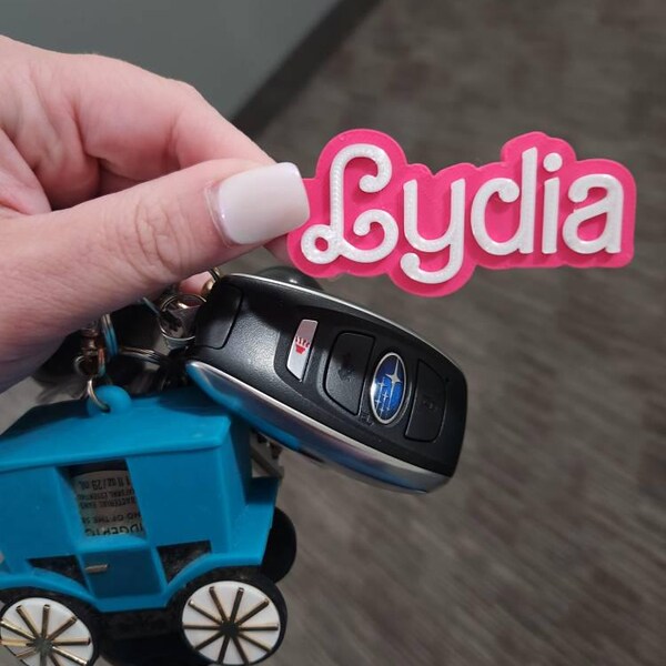 Personalized Keychain - Two-tone - Custom Colors & Text - Bag Charm ...