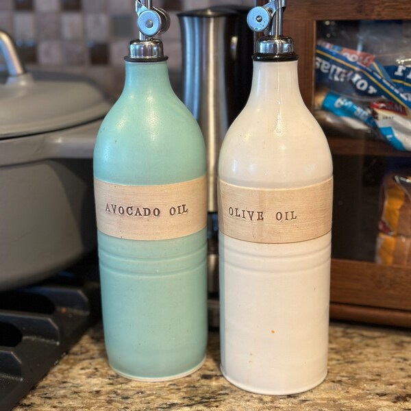 Custom Order/made to Order - Customizable Oil Bottles - Stoneware Oil ...