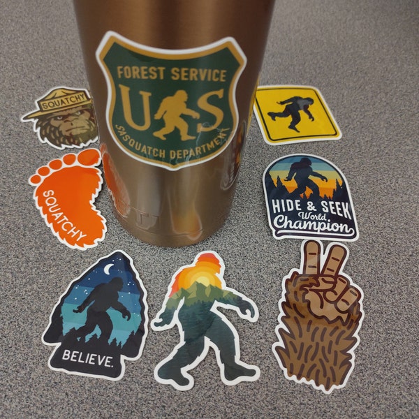 Bigfoot Sticker Set, Choose Your Quantity and Designs - Etsy