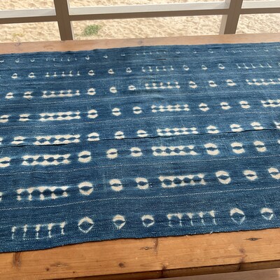 Mudcloth, Blue Vintage Indigo, African Mud Cloth, Blanket Throw ...