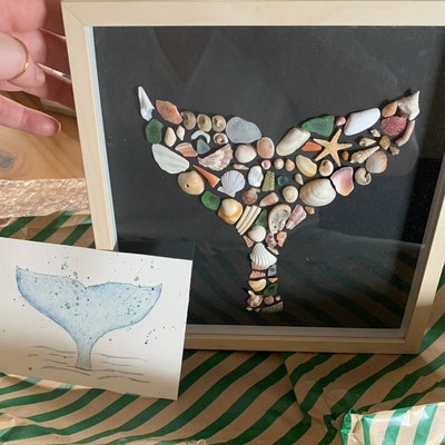 Humpback Whale Sea Shell College Art Mussel Shell Wall - Etsy