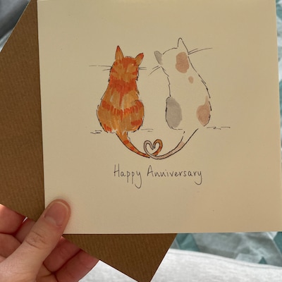 Anniversary Card Happy Anniversary Cats - Etsy