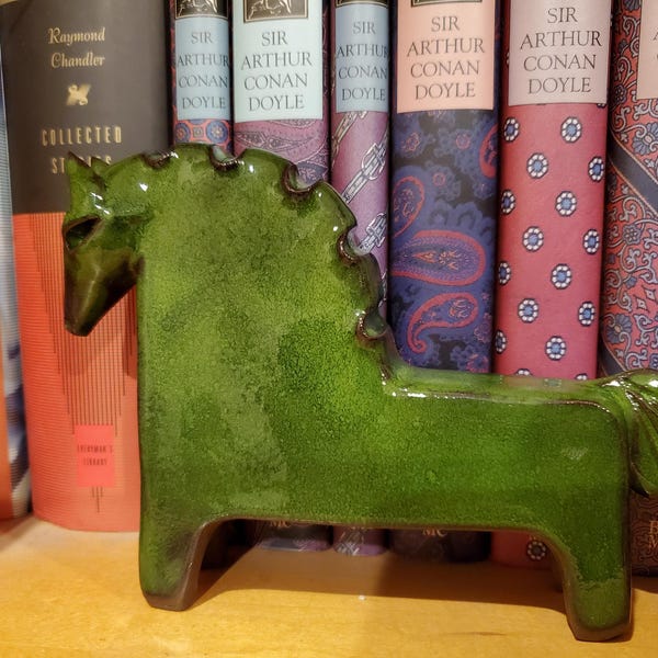 Ceramic Blue Bull Sculpture, Unique Handmade Gift, Minimalist Animal ...