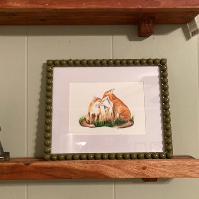 Glossy Beaded Bobbin Picture Frame Lacquered Bobbin Frame Painted ...