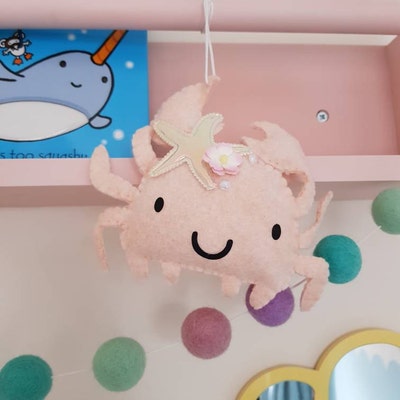 Felt Crab, Felt Shell, Mermaid Decor, Felt Sea Creatures, Under the Sea ...