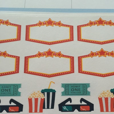 Movie Cinema Planner Stickers Erin Condren, Kikki K, Filofax, Plum ...
