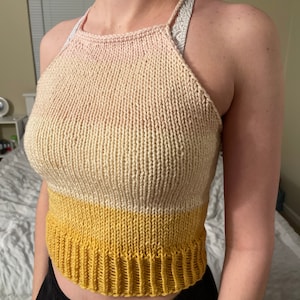 Knitting Pattern Tied Together Top Knit Crop Top Knit | Etsy