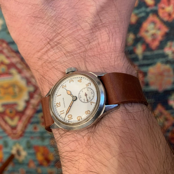 Single Pass Leather Watch Strap, Vintage Watch Band, Handmade Watch ...