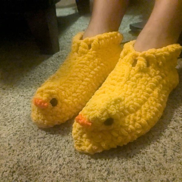 Crochet Chicken Slippers Pattern: Super Bulky Yarn (PDF Pattern) - Etsy
