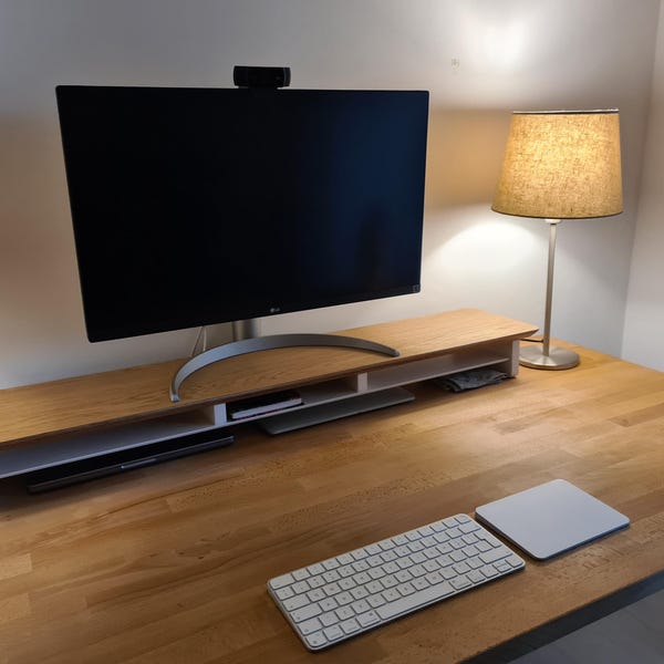 Maple Wood Monitor Riser: Desk Shelf Organizer - Etsy