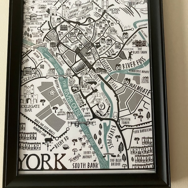 Map of York - Prints - Etsy
