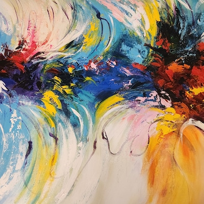 Original Colorful Abstract Painting Extra Large Wall Art Textured ...