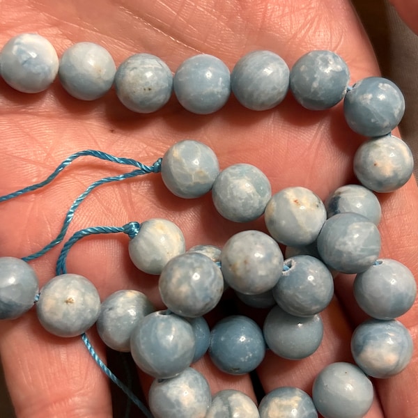 Natural Larimar Jasper, 8mm Beads, Jasper Beads, Blue Beads, Blue Gemstone, Gemstone Beads ...