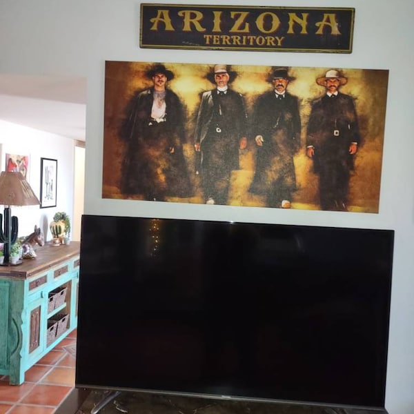 Distressed Arizona Territory Sign, Rustic Wooden Wall Decor - Etsy