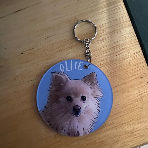 Custom Pet Acrylic Keychain, Dog Photo, Personalized Dog Keychain ...