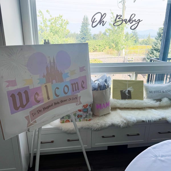 Happiest Baby Shower on Earth - Welcome Sign - Vintage Disneyland ...
