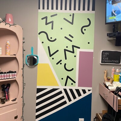 80s Abstract Pattern Wall Decal Set 80s Style, Vintage Eighties Design ...