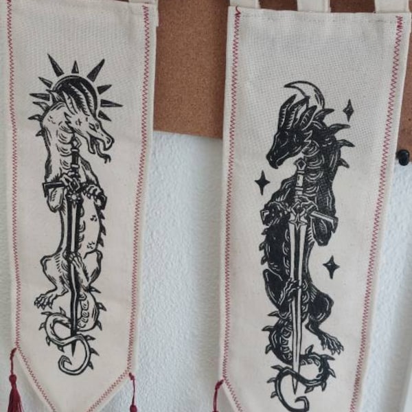Original Medieval Unicorn and Lion - Linocut Banner - Limited Edition ...