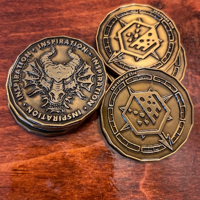 Inspiration Coin Tokens antique Gold for D&D, Dungeons and Dragons, and ...