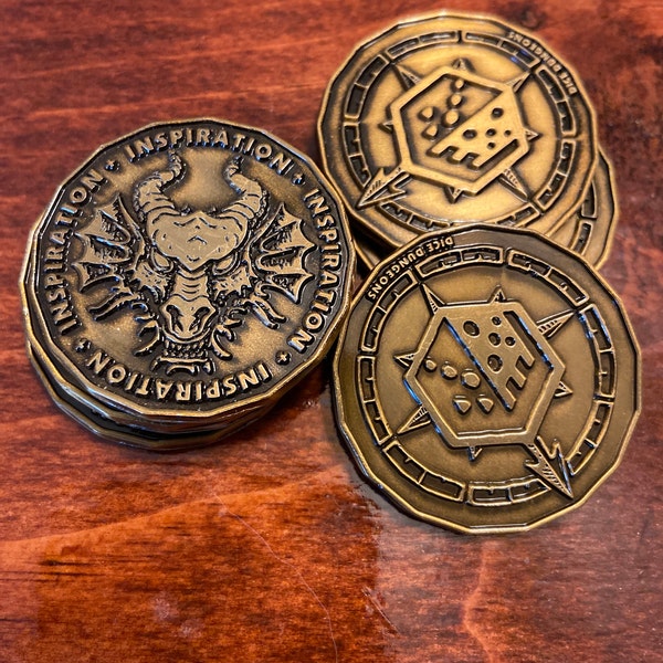 Inspiration Coin Tokens (antique Gold) for D&D, Dungeons and Dragons ...