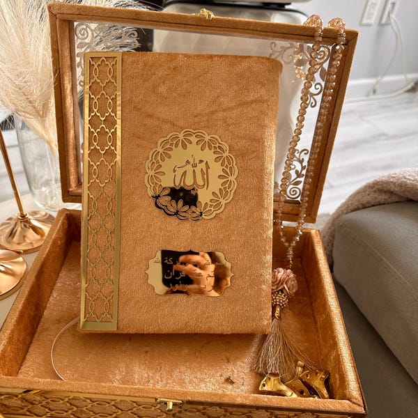 Personalized Quran Set With Desk Stand Quran Stand Islamic Gift Set ...