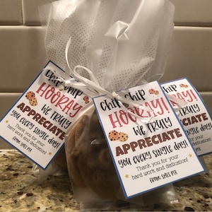 Printable/editable Cookie Thank You Cookie Treat Gift Tag for Employee ...