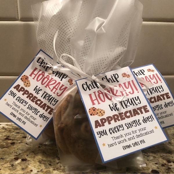 Printable/editable Cookie Thank You Cookie Treat Gift Tag for Employee ...